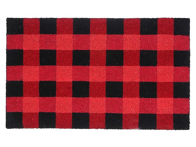 Coir Door Mat - Buffalo Plaid (Red) – Portugal Imports Online