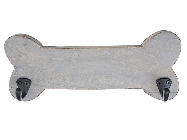 Wood Bone Shaped Hanger With 2 Hooks Grey – Portugal Imports Online