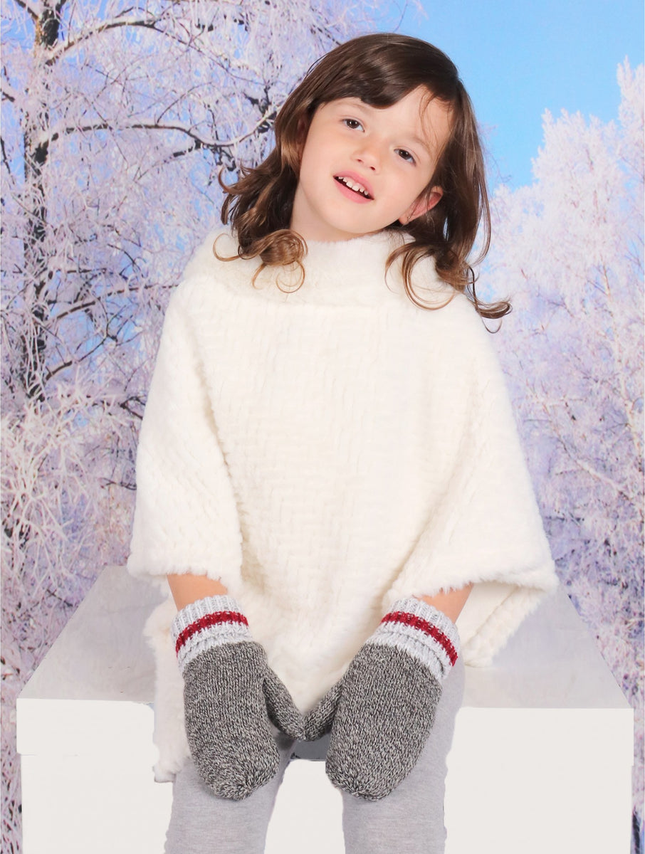 Canadiana Double Layered Mittens with Red Stripe (For Kids) – Portugal ...